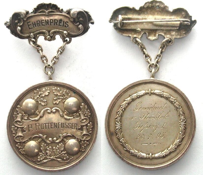 Medaillen STEMMKLUB GIESING (MÜNCHEN) 1895 EHRENPREIS 40mm (Gebraucht ...