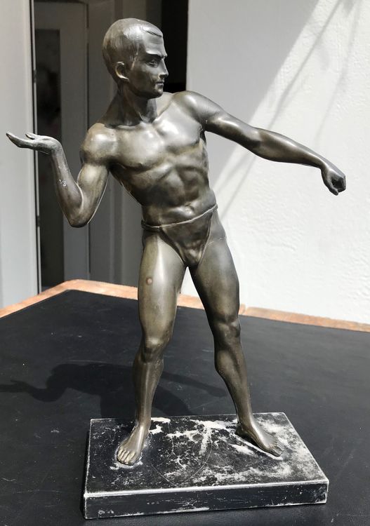 Art Deco Bronce Skulptur eines Sportlers | Kaufen auf Ricardo