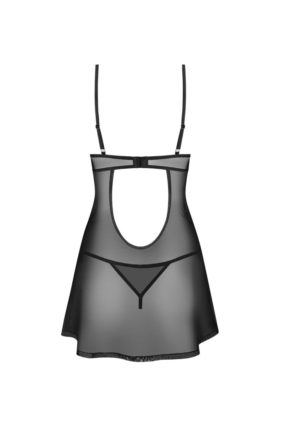 Sexy Hemdchen mit Bügeln und String aus transparentem Stoff (Neu und ...