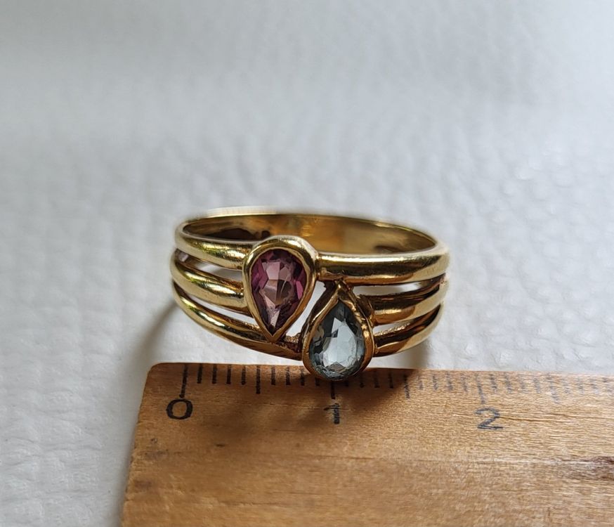 Gold 750 Ring Mit Steine | Kaufen auf Ricardo