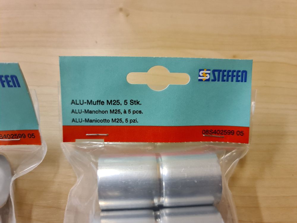 15x Alu Muffen M25 Verbindungsmuffen ab 1.- | Kaufen auf Ricardo