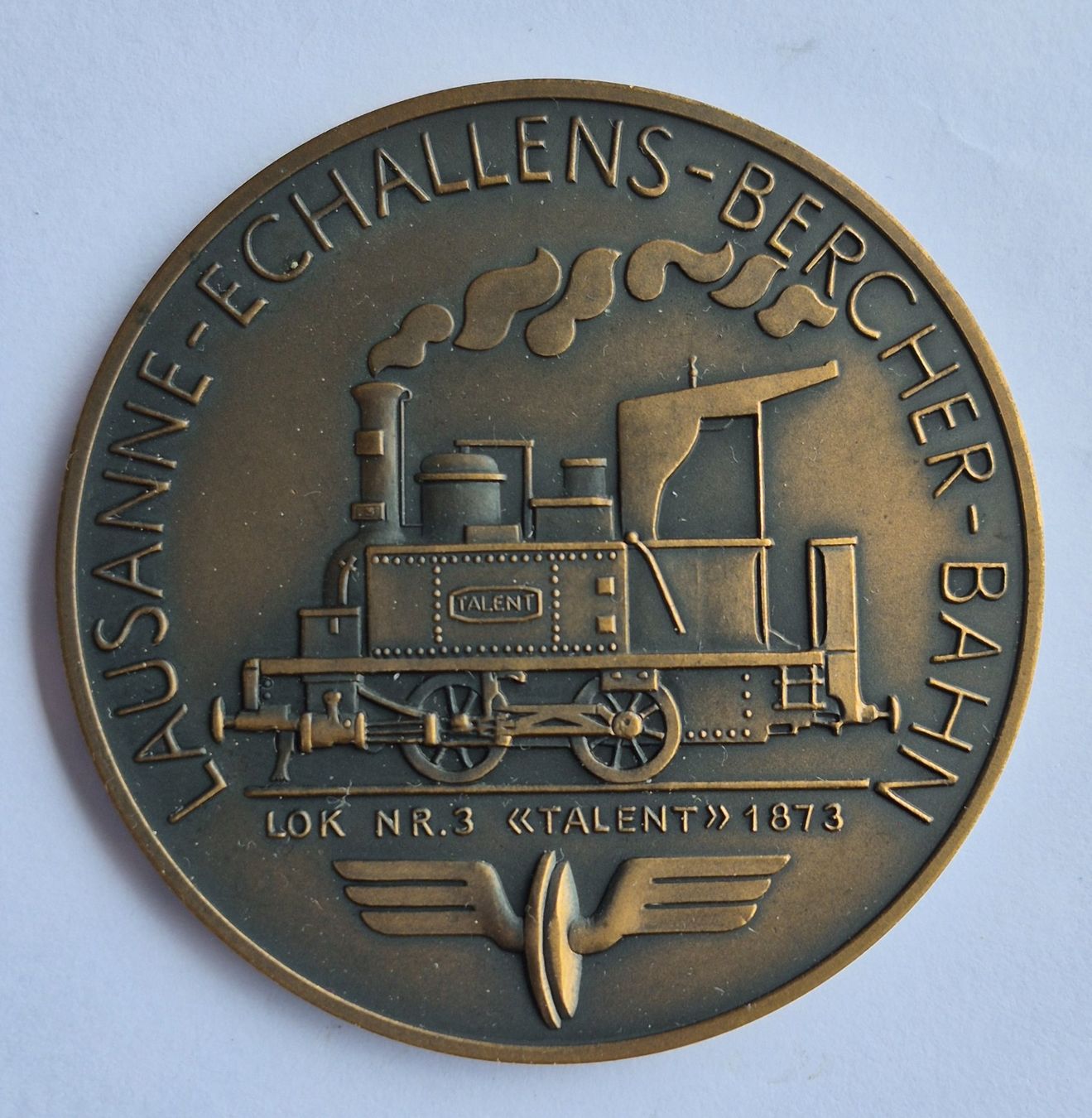 Lausanne - Echallens- Bercher- Bahn 1973 - Schweiz -Medaille (Gebraucht ...
