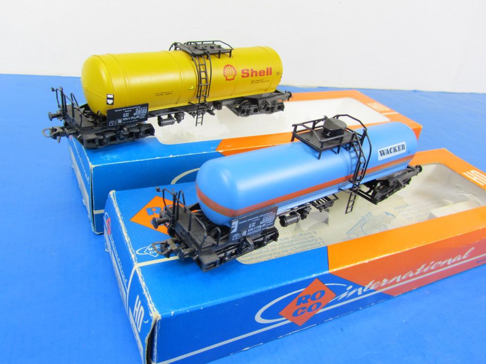 Roco H0, 2 Kesselwagen, Shell 4355B und Wacker 4354C, Top | Kaufen auf ...