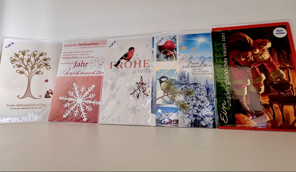 Weihnachtskarten – 5 Stück, schöne Motive, zum Beschriften (Neu und ...