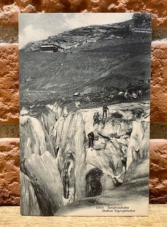 Antike AK Jungfraubahn Station Eigergletscher - Kletterer (Gebraucht) in Root für CHF 1 – mit ...