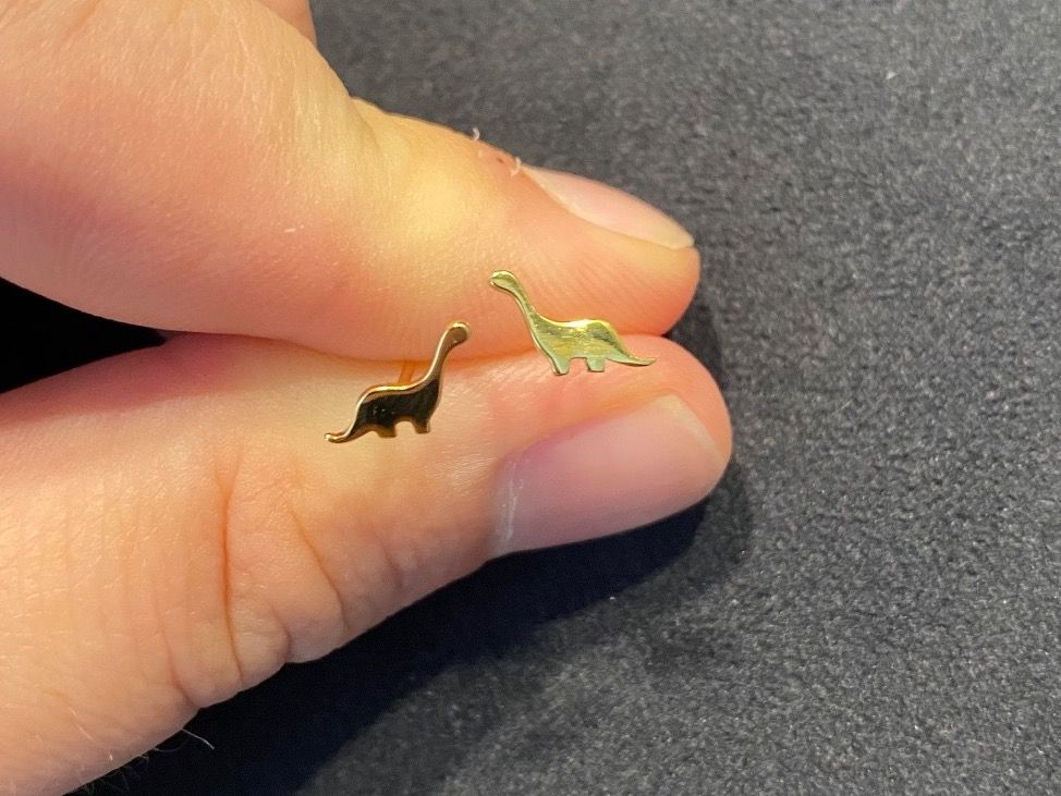 Ohrstecker 925 Silber, vergoldet, Dinosaurier (Neu (gemäss Beschreibung)) in Anglikon für CHF 7. ...