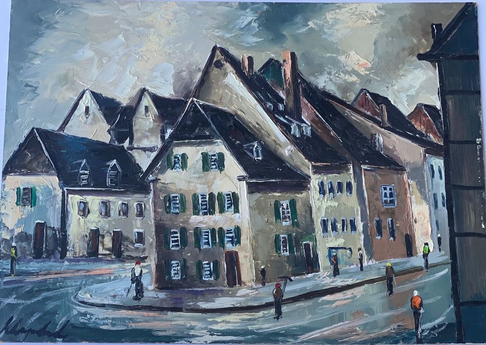 Strassenszene Gemälde unleserlich sign. (Gebraucht) in Root für CHF 15 – mit Lieferung auf ...