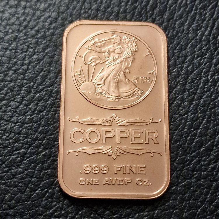 1 Oz / Unze / Once .999 Copper Bar, Walking Liberty (Neuf (Voir ...