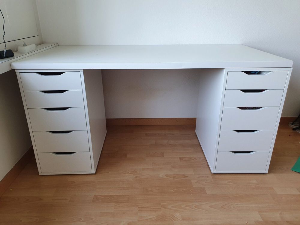 Ikea Schreibtisch Weiss Mit Schubladen