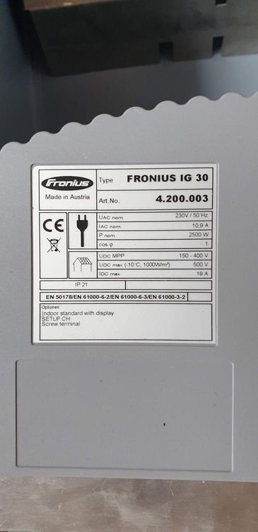 Fronius IG 30 Netzwechselrichter (Usato) a Schaffhausen per CHF 100 ...