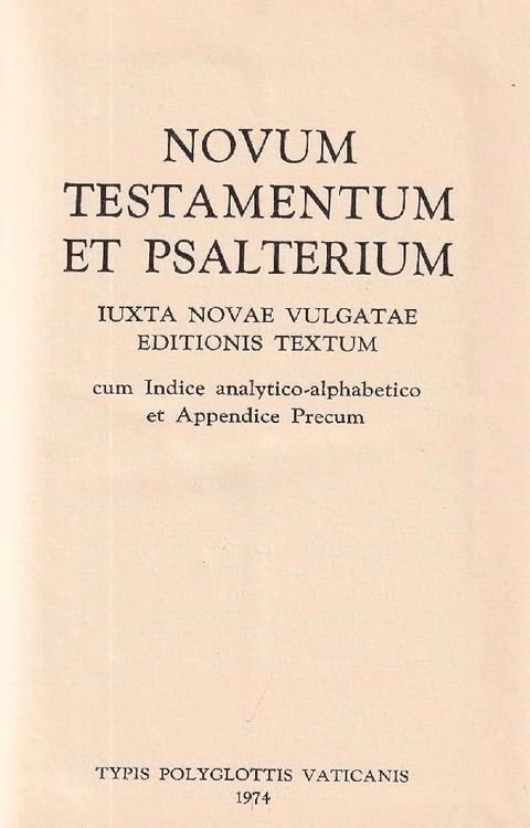 Novum Testamentum et Psalterium | Kaufen auf Ricardo