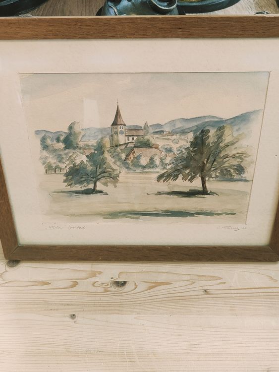 Aquarell "Wilow - Erisstal" C. Kamer 50er Jahre gerahmt (Gebraucht) in Jeuss für CHF 10 – mit ...