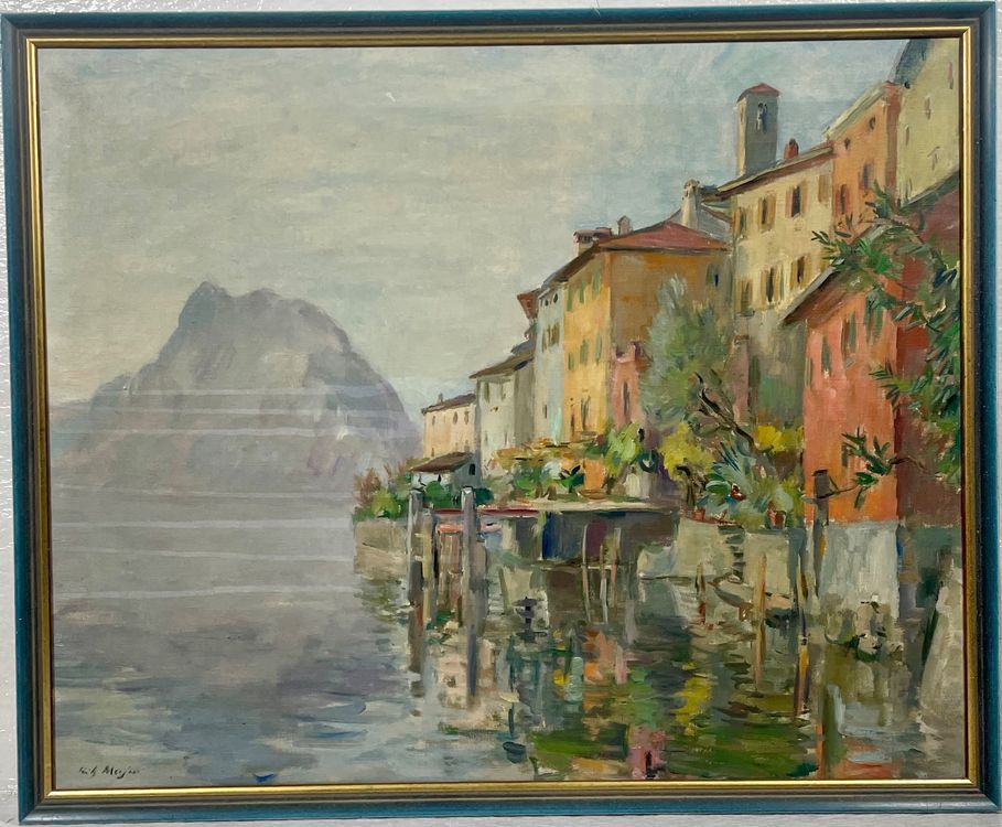 Fritz Meijer (1900-1969)Blick auf der Luganersee Gemälde | Kaufen auf Ricardo