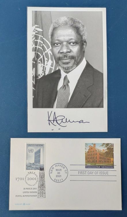 Unterschrift von Kofi Annan mit zusätzlichem UNO Post Brief (Gebraucht ...