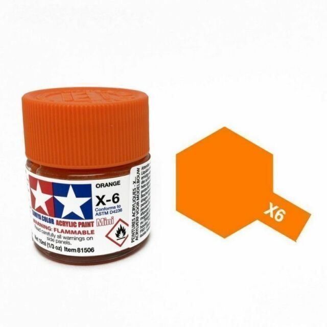 Tamiya x6 Acrylic paint orange gloss (Neu und originalverpackt) in ...