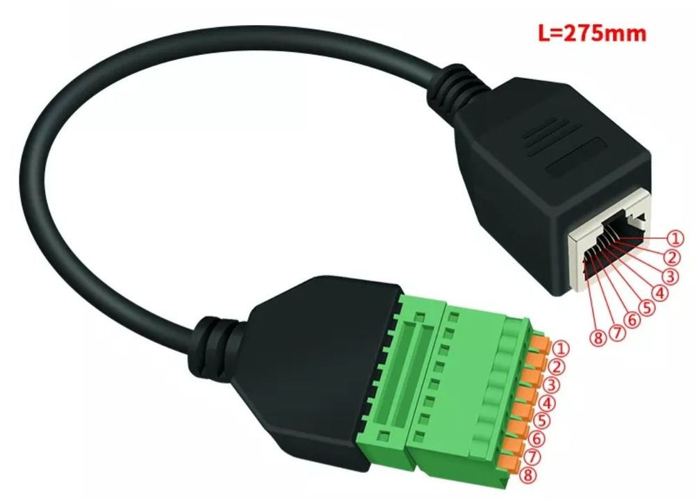 zwei Netzwerkkabel mit RJ45 und 8-Pin Stecker für Anschluss (Neu ...