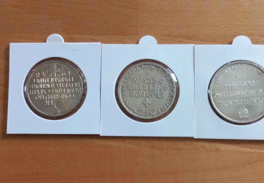 5 Franken Gedenkmünzen, Silber, 1939,1944,1948,Schweiz (Gebraucht) in Wattwil für CHF 41 – mit ...