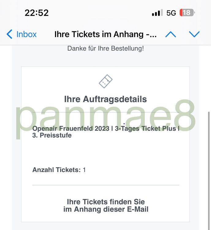 Openair Frauenfeld 3-Tages Ticket Plus (Neu (gemäss Beschreibung)) in Alchenflüh für CHF 278 ...