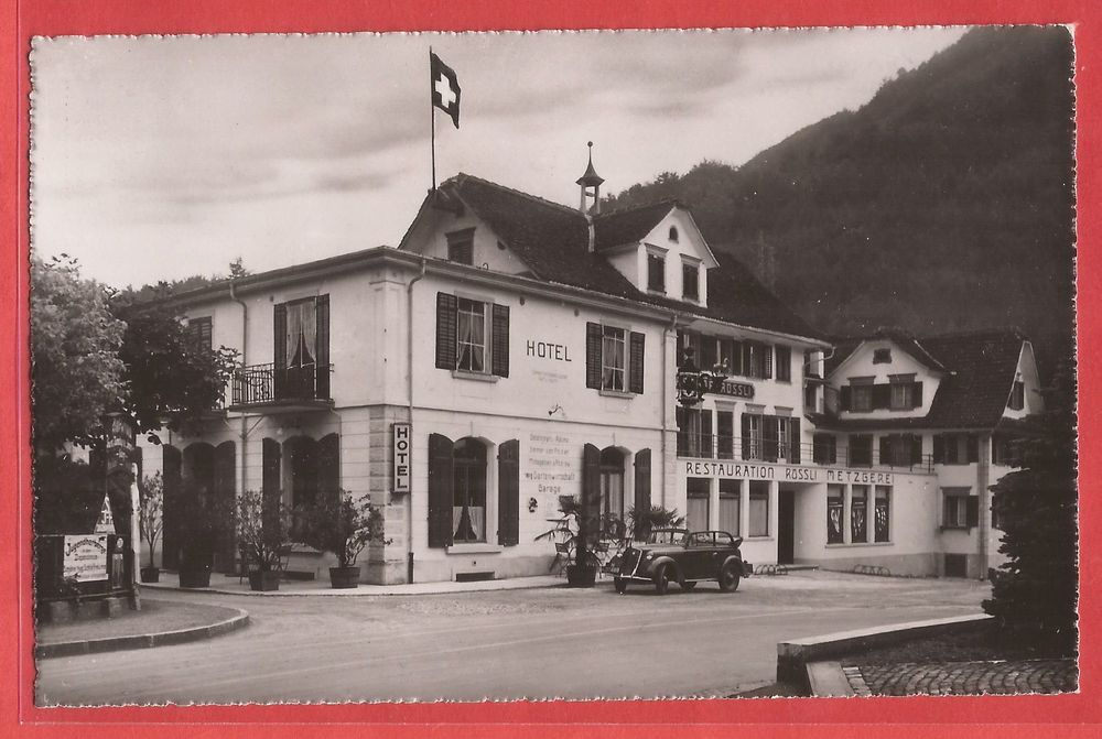 Seewen - Oldtimer vor Hotel Rössli Metzgerei - ca. 1945 (Gebraucht) in Fislisbach für CHF 6 ...