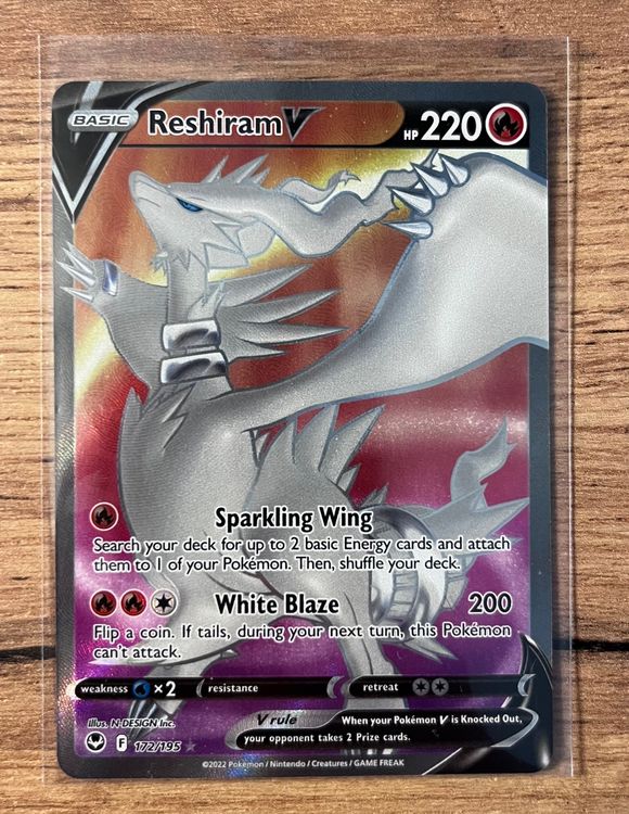 Reshiram V FULL ART 172/195 Pokemon Silver Tempest (Neuf (Voir ...