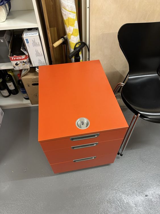IKEA-Rollcontainer Orange abschliessbar 3 Schubladen Büro | Kaufen auf ...