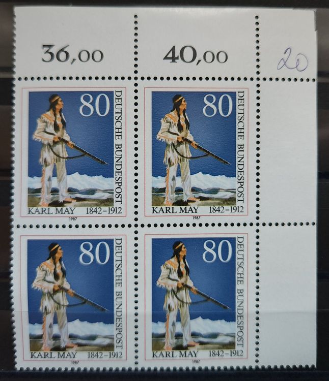 Deutschland-Mi 1314 Viererblock ** (21) Karl May (Neu und originalverpackt) in Hittnau für CHF 2 ...