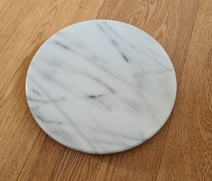 Weisse runde Marmorplatte aus Carrara für Apéro, Kuchen... | Kaufen auf ...