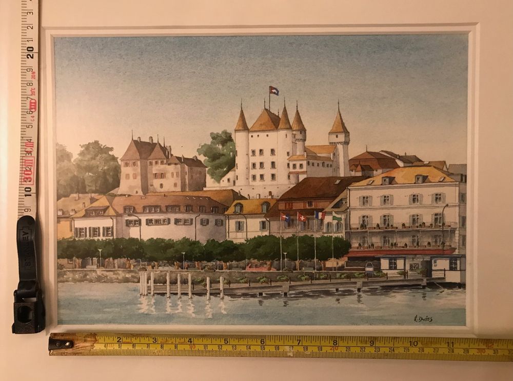 aquarelle originale peinture château de nyon, Suisse (Neu und originalverpackt) in Gland für CHF ...