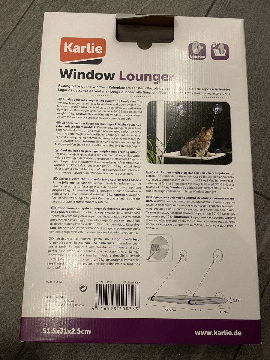 Hamac pour fenêtre - Chat (Karlie Window Lounger) (Neuf (Voir ...