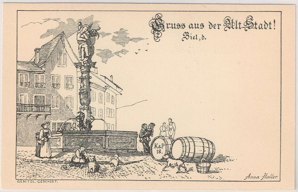 BIEL BE 1900 Litho von Anna Haller (Gebraucht) in Rothrist für CHF 16 – mit Lieferung auf ...