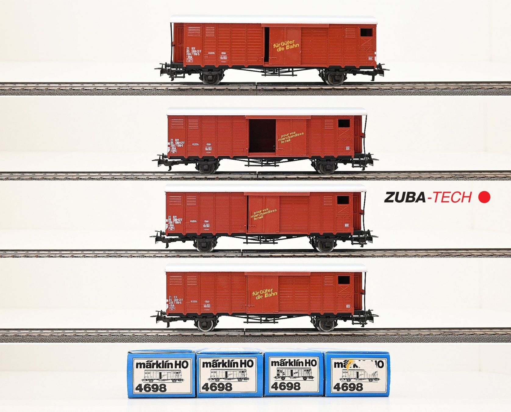 Märklin 4x 4698 Gedeckter Güterwagen der SBB, H0 WS, mit OVP (Gebraucht ...