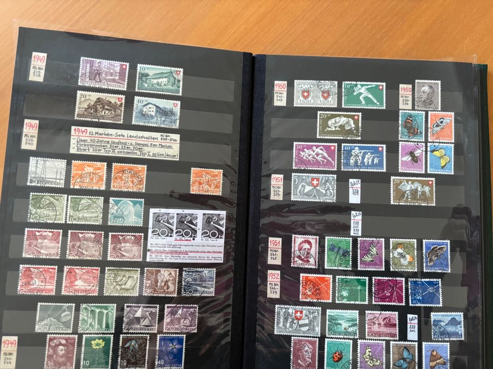 Schweizer Sammlung ab Strubeli bis 1973 im grünen Album (Gebraucht) in Murgenthal für CHF 44 ...
