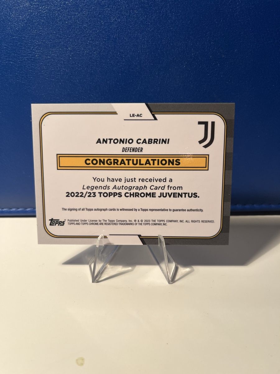 Topps Chrome Juventus Team Set Legend Auto Antonio Cabrini (Neu (gemäss ...