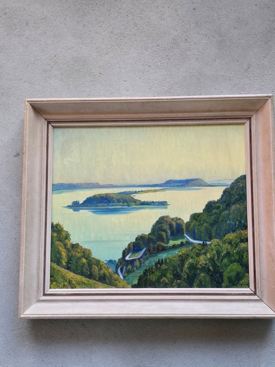 Otto Clénin, Gemälde Oel, Bielersee von Twann aus, signiert (Gebraucht) in Bern für CHF 280 ...