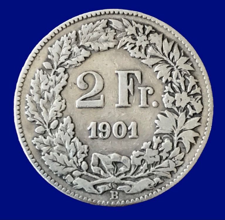 Schweiz 2 Franken Silber Jahrgang 1901 (Gebraucht) in Winterthur für CHF 153 – mit Lieferung auf ...