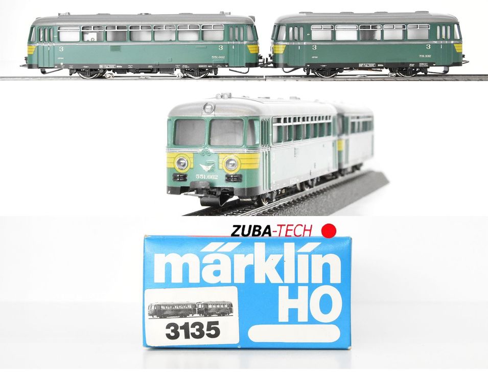 Märklin 3135 Schienenbus +Beiwagen H0 WS Analog mit OVP (Gebraucht) in ...