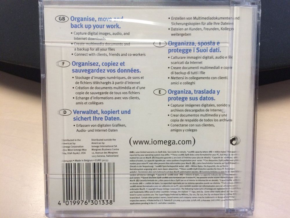 Fabrikneu Original iomega ZIP Diskette (Neu und originalverpackt) in ...