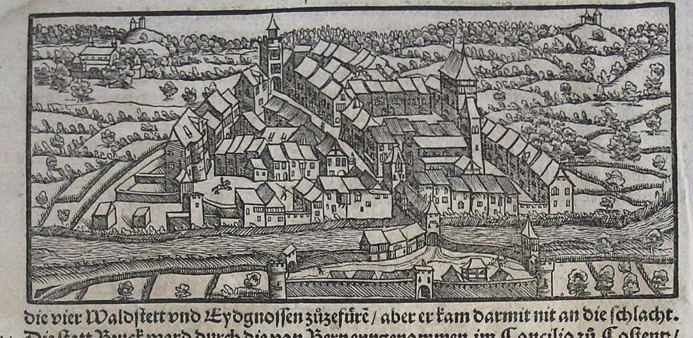 Brugg Holzschnitt von Stumpf 1548 (Gebraucht) in Rafz für CHF 85 – mit Lieferung auf Ricardo kaufen