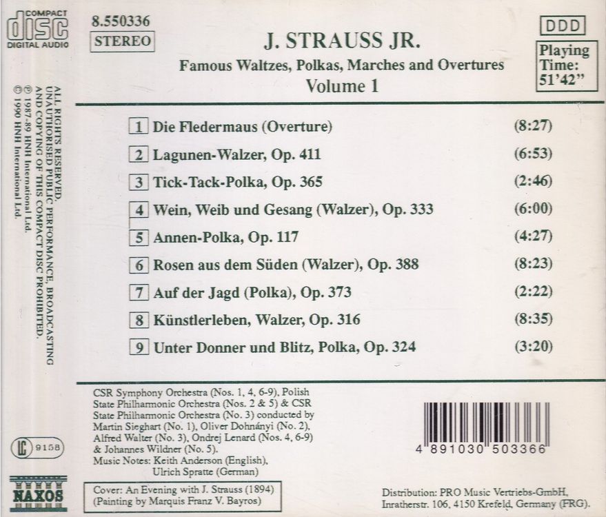 CD ab Fr. 1.--, J. Strauss JR. - Volume 1 (Gebraucht) in Lausen für CHF ...