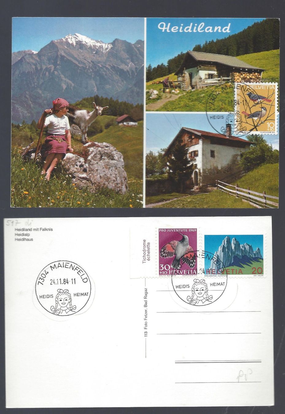 Heidiland mit Sst MAIENFELD 14.8.89 (2 Bilder) (Neu (gemäss ...