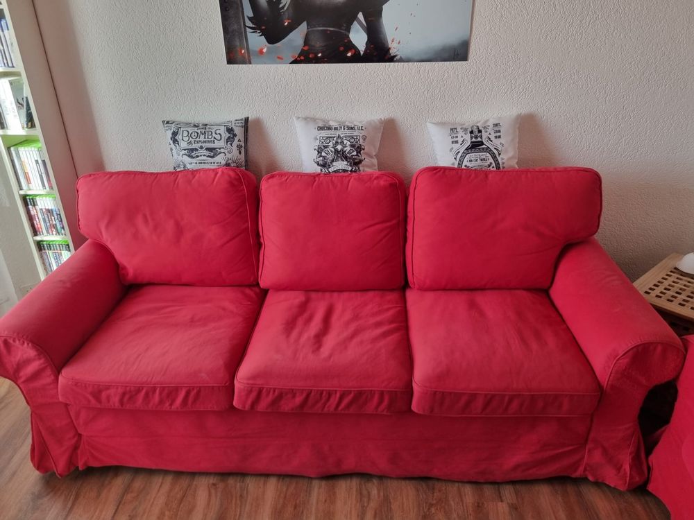 Sofa Ektorp (3er Bettsofa) IKEA (Gebraucht) in Boningen für CHF 10 – nur Abholung auf Ricardo kaufen