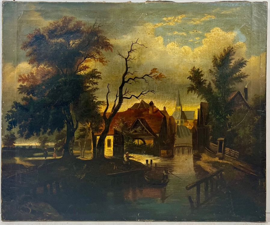 Antike Fluss Landschaft Gemälde mit Personen (Gebraucht) in Root für CHF 19 – mit Lieferung auf ...