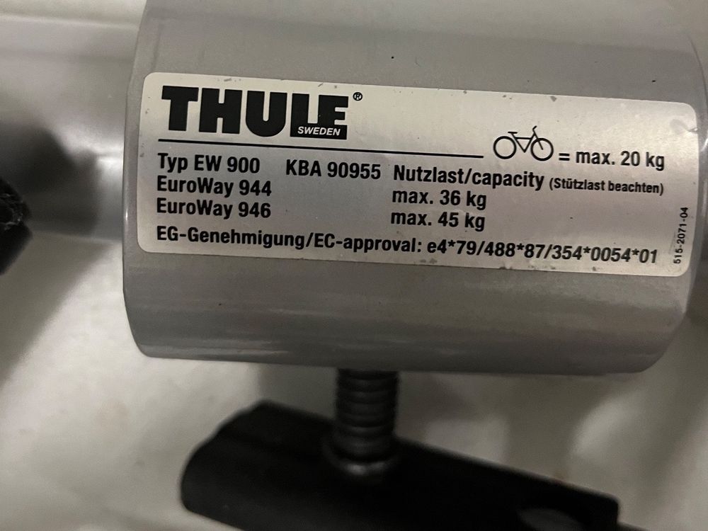 Thule EW 900 Fahrradträger für 3 Räder mit Anhängerkupplung (Gebraucht ...