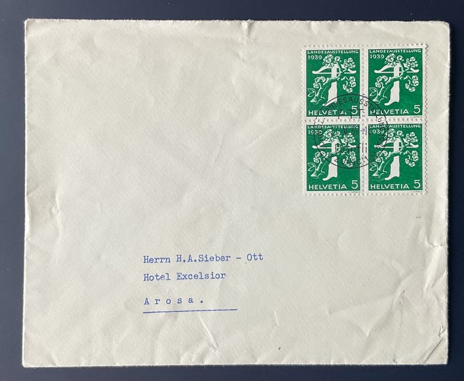 Brief Schweiz. Landesausstellung Zürich 1939 - Viererblock (Gebraucht) in Luzern für CHF 3 – mit ...