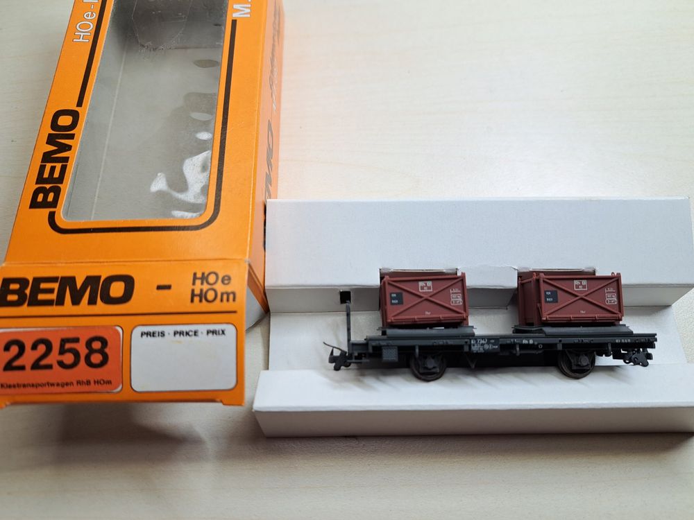 4 BEMO Güterwagen RhB 2251, 2258, 2264, 2268 mit OVP | Kaufen auf Ricardo
