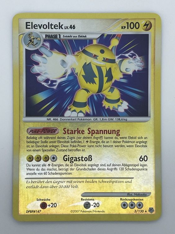 Elevoltek 3/130 Rare Reverse Holo Pokémon Diamond & Pearl (Neu (gemäss ...