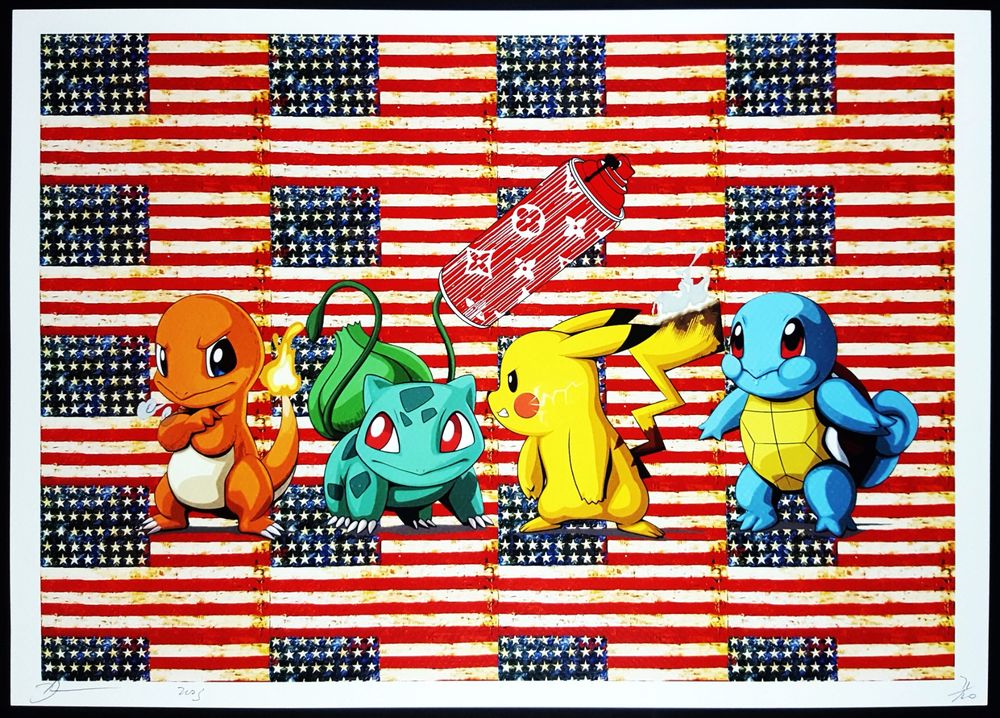 Death NYC Graffiti Pop Art Druck " US Flag Pokémon Gang | Kaufen auf ...