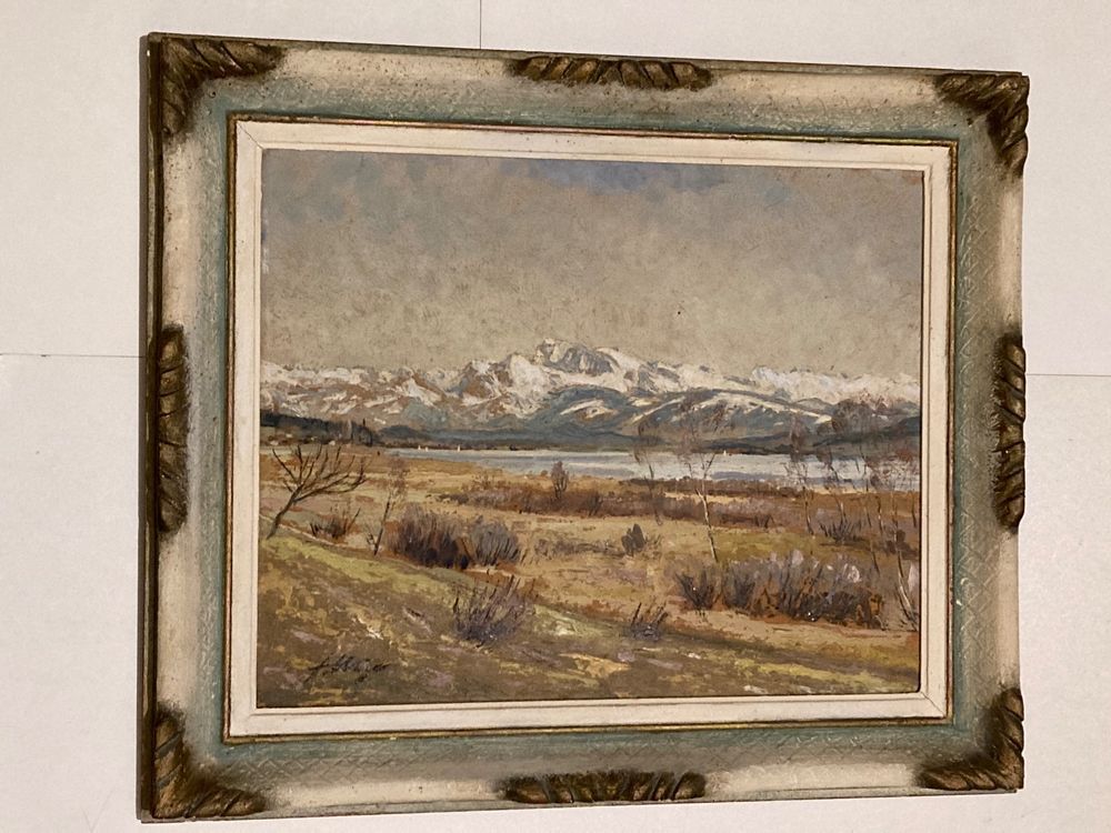 Fritz Meiger (1900-1969) Landschaftsgemälde Berge und See (Gebraucht) in Hirzel für CHF 120 ...