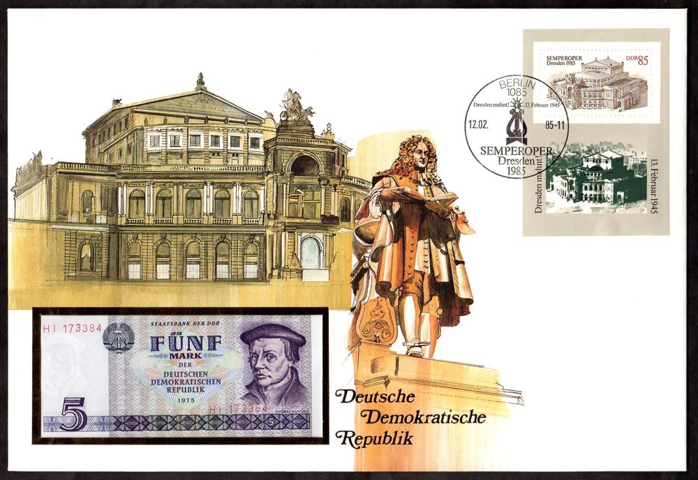 Banknotenbrief, DDR, 5-Mark (Neu (gemäss Beschreibung)) in Walzenhausen für CHF 5 – mit ...