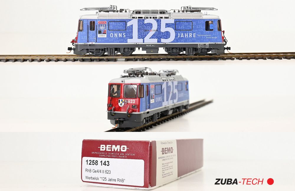 Bemo 1258 143 E-Lok Ge 4/4 II "125 Jahre RhB" H0m Analog OVP (Gebraucht ...